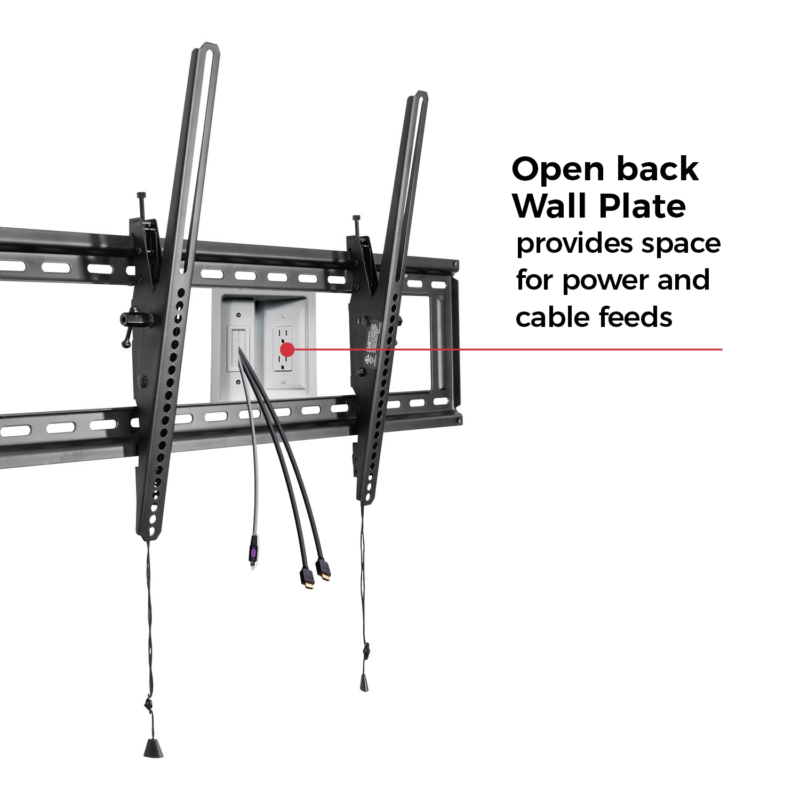 37″-90″ Tilt Wall Mount Post Leveling Adjustable with Open Wall Plate ...