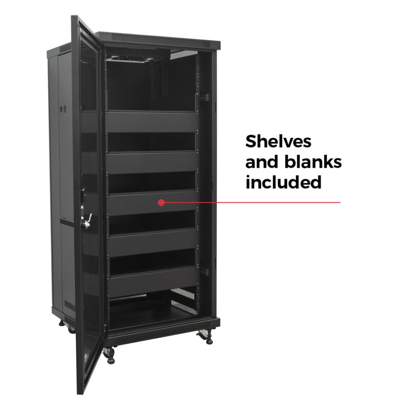 42U Enclosed Locking Rack with Active Cooling – RED ATOM