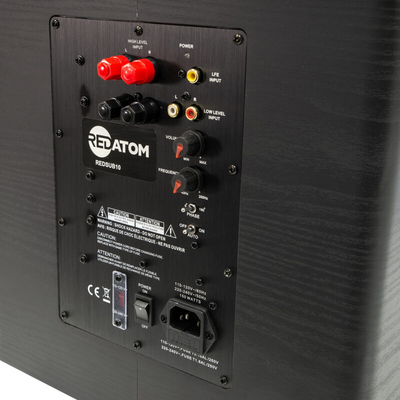 10″ Powered Subwoofer – RED ATOM
